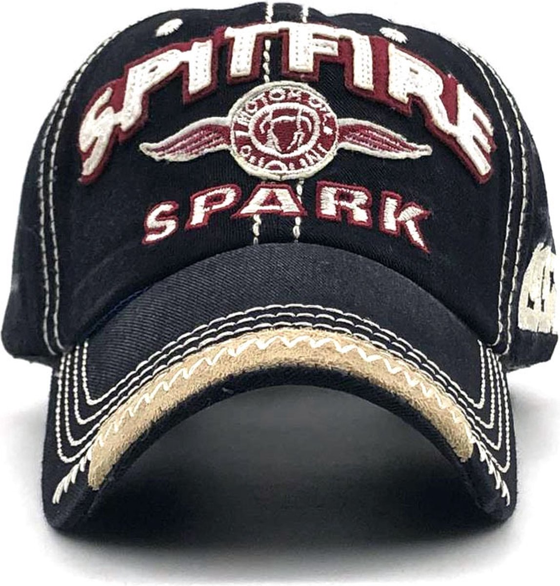 Baseball Cap Spitfire – Zwart - Denim Pet - Gespsluiting - One size ...