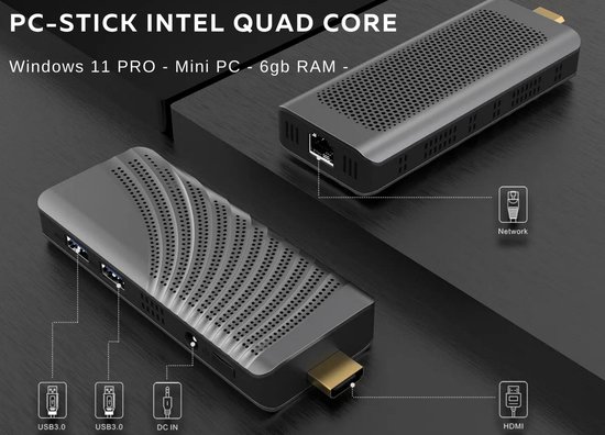 PC Stick - Intel Quad Core 2.7Ghz Processor – Mini PC – Intel HD ...