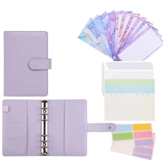 Budget binder - Lila - Set - Starterskit - Sheets - Zippers - A6 ...