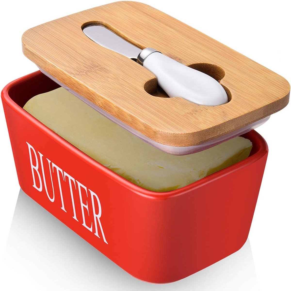 Botervloot met deksel - boterstolp - boterschotel - boterschaal met ...