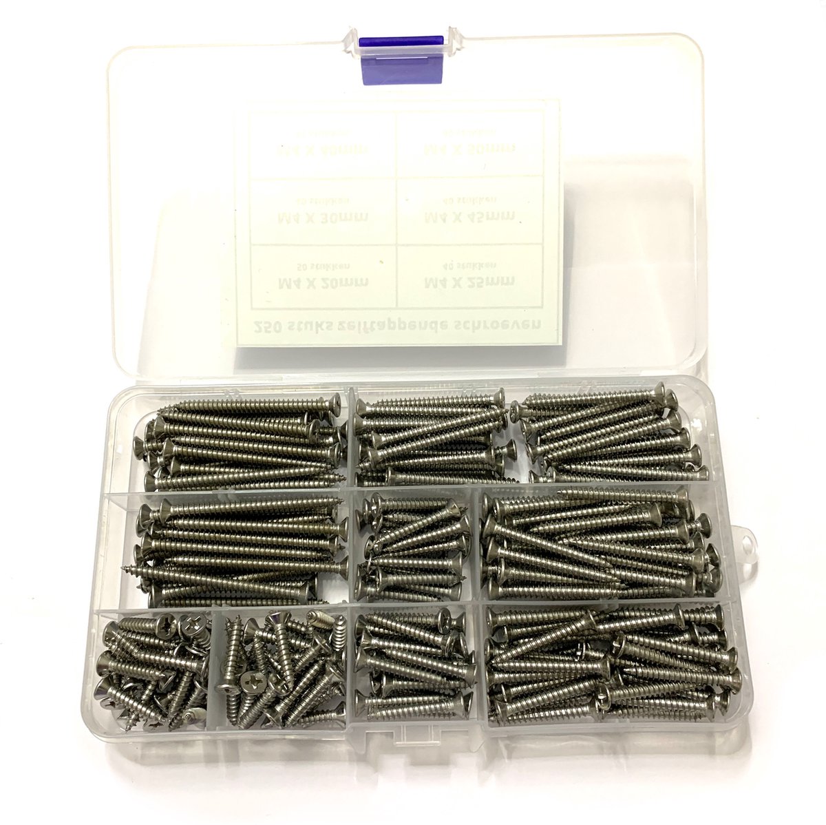 Schroeven set 250 delig – Schroeven – M4 - RVS - Schroeven assortiment ...
