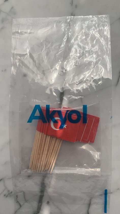 Akyol - 10 x cocktailprikkers Turkse vlag-turkije - cocktailprikkers ...