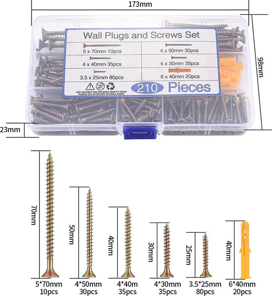 zelftappende schroeven-assortimentset / universal screw assortment box ...
