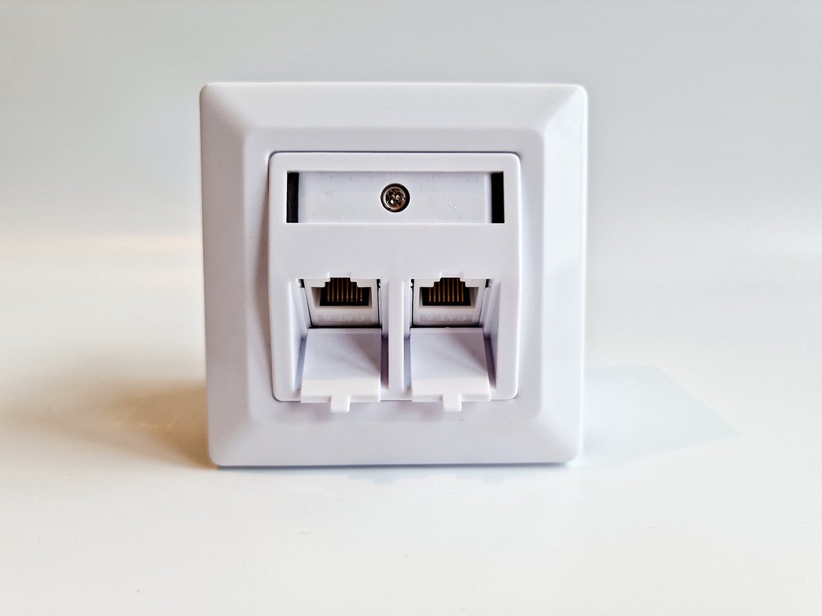 JMS Cat6 wall outlet 2x Cat6 RJ45 Wandcontactdoos UTP RJ45 Contactdoos ...