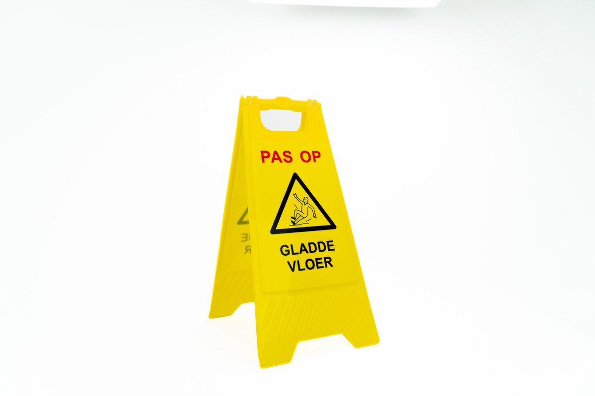 Waarschuwingsbord gladde vloer - Pas op glad | bol