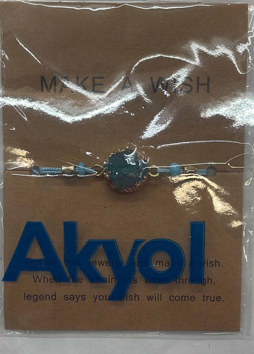 Akyol - geluks armband - edel armband -Blauw armband met steen ...