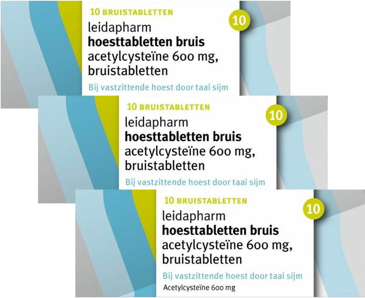 Leidapharm Hoesttabletten Bruis Acetylcysteine 600 mg - 3 x 10 ...