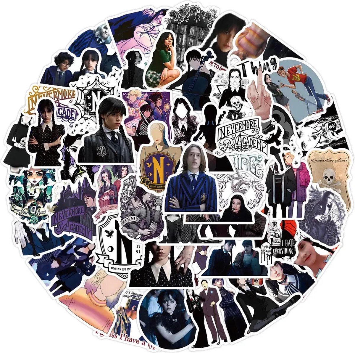 Wednesday Addams Stickers - 100 Stuks - Laptop Stickers - Stickers ...