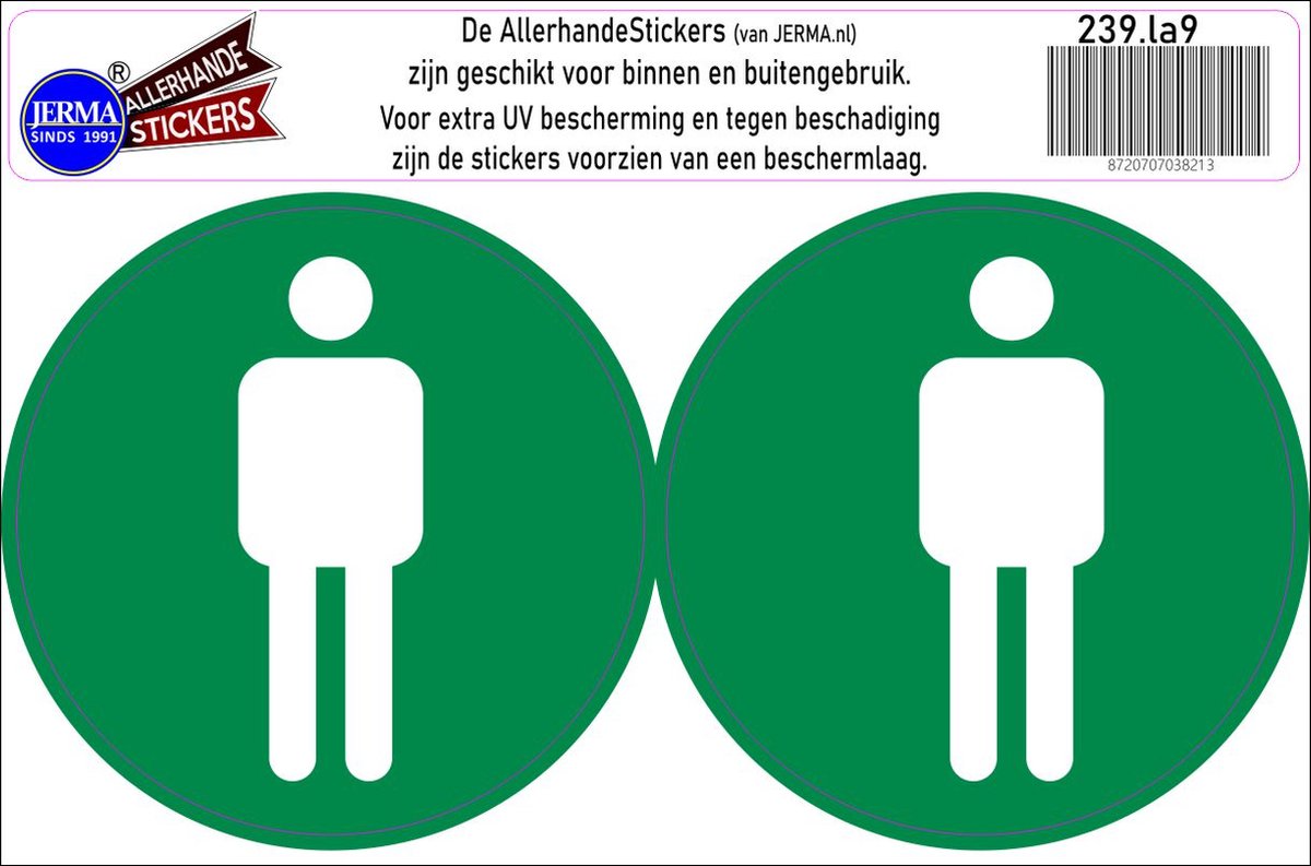 Heren WC pictogram sticker set 2 stuks groen | bol.com