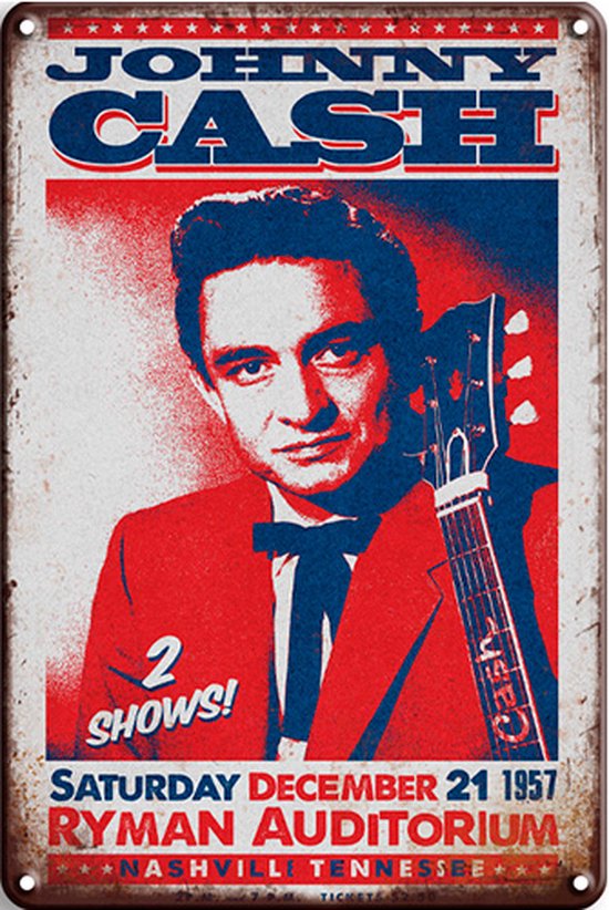 Signs-USA - Concert Sign - metaal - Johnny Cash - Ryman Auditorium ...