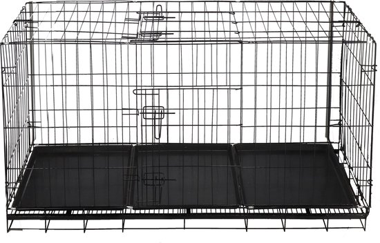 Springos Hondenbench - Bench - Hond / Kat - 130 x 60 x 70 cm - Zwart ...