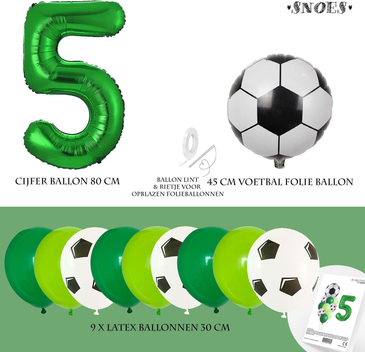 Voetbal Verjaardag * Ballonnen Set 5 Jaar * Hoera 5 Jaar * Jarig ...