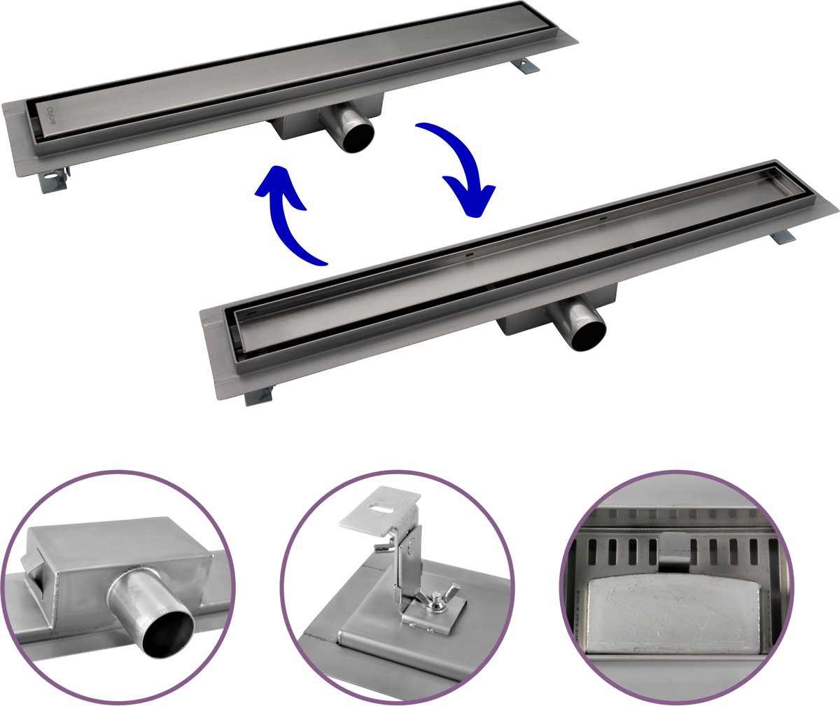 CityLine RVS Douchegoot - 70 cm - Met Zijuitloop - Inclusief 2-in-1 ...