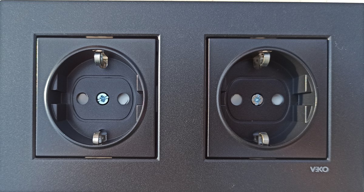 Panasonic Viko-Stopcontact -Zwart -2 Voudig -Met Randaarde ...