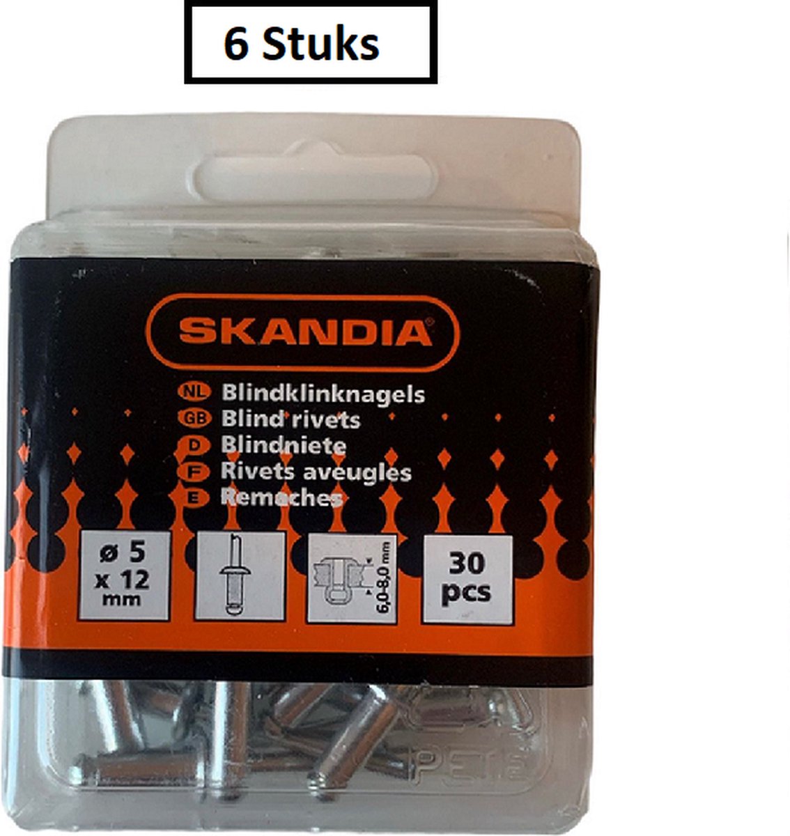 Skandia Blindklinknagels - Popnagels - 5 x 12 mm – 180 Stuks | bol