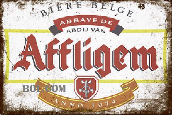 AFFLIGEM BIER METALEN-WANDBORD - MUURPLAAT - VINTAGE - RETRO - HORECA ...