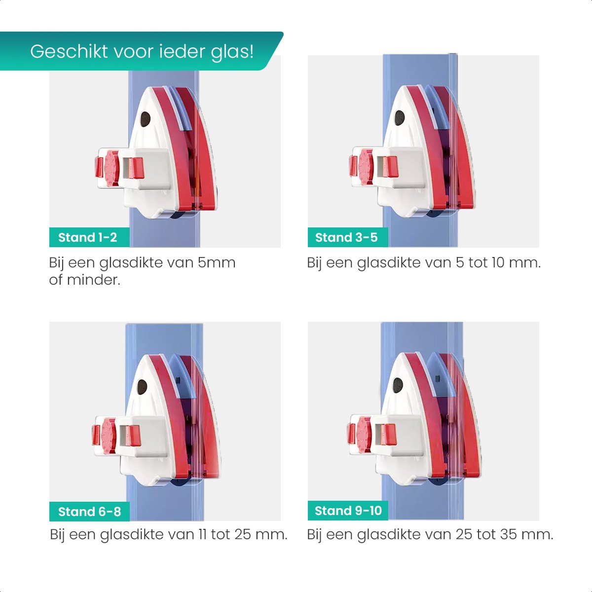 LuZana® Magnetische Ramenwasser - Spons - Microvezeldoekjes ...