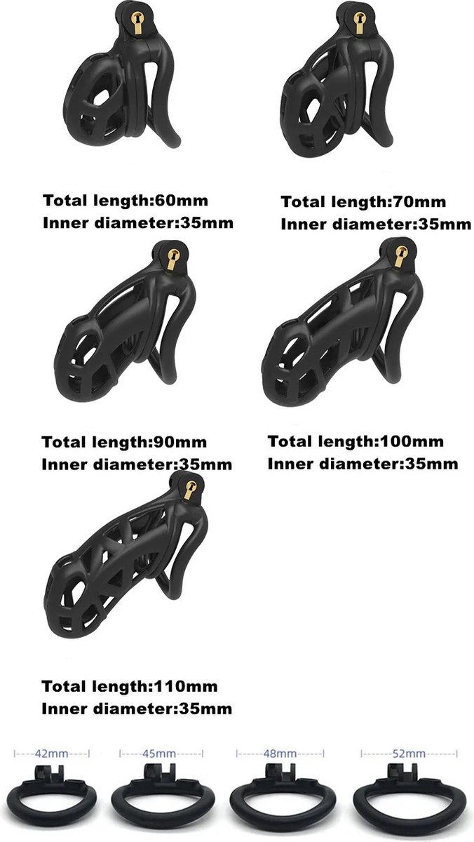 Sissymarket - The Feminizer V2 - Zwart - Medium - Peniskooi - Chastity ...