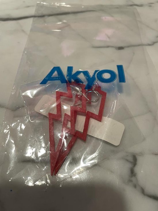 Akyol - Oorbellen rode bliksemschicht -neon rode - oorbel - Cadeau ...