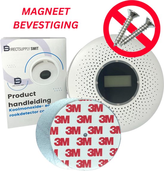 Combimelder schroefloos - Rook en koolmonoxidemelder met magnetische ...