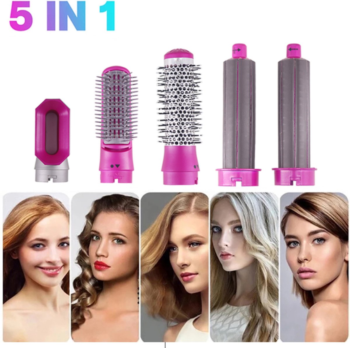Krultang - 5 in 1 Multi Styler - Föhn 2022 editie - Föhnborstel ...