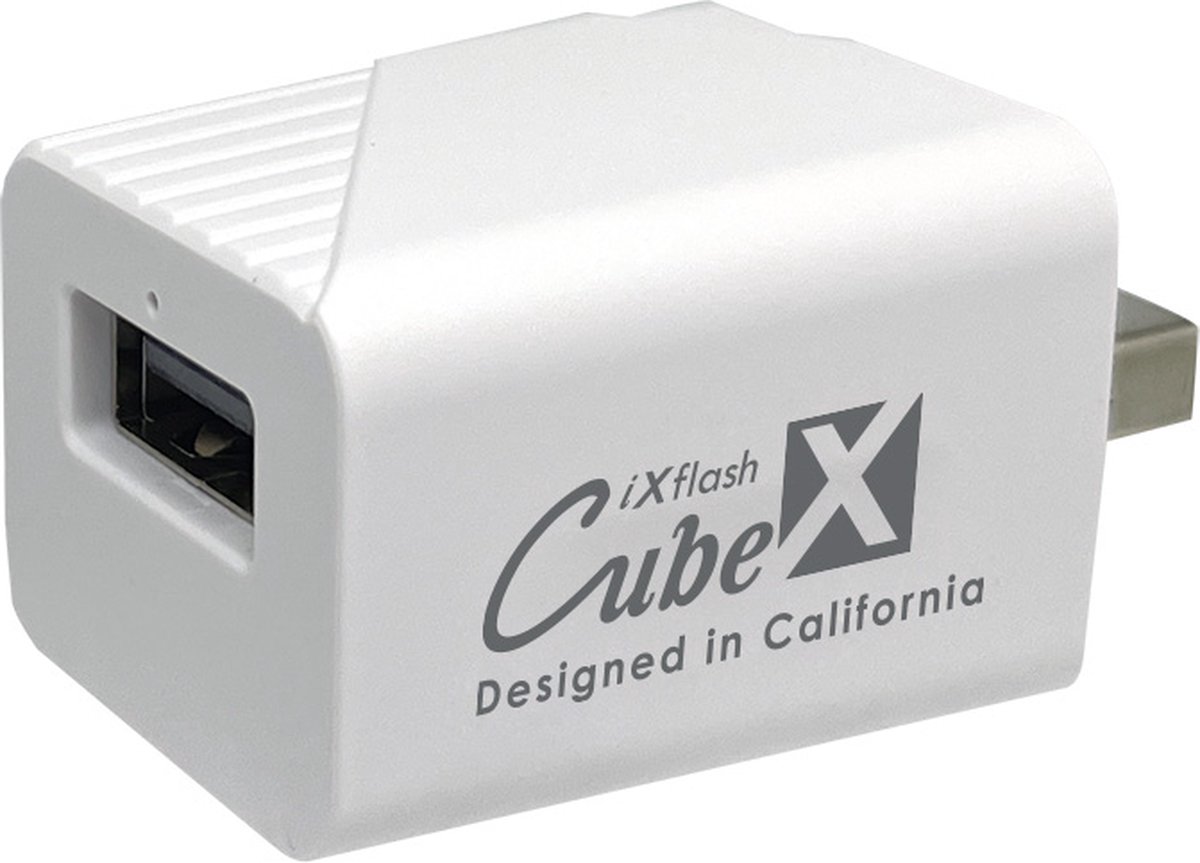 PioData iXflash CUBE 512GB USB-A Back-up foto's en video terwijl je jouw telefoon oplaadt | bol