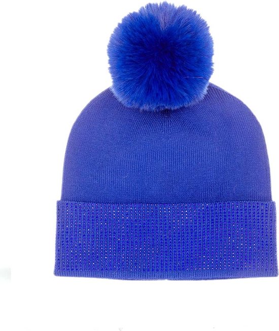 Kleren van A. - Muts met strass steentjes - Koningsblauw | bol