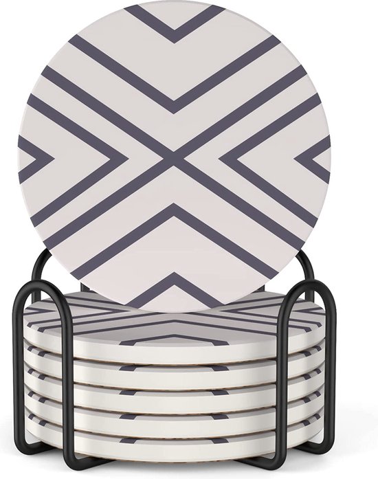 Ensemble de 6 sous-verres en pierre absorbante avec support, sous ...