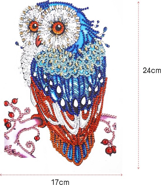 Diamond Painting Sticker Groot - Uil (24cm) | bol.com