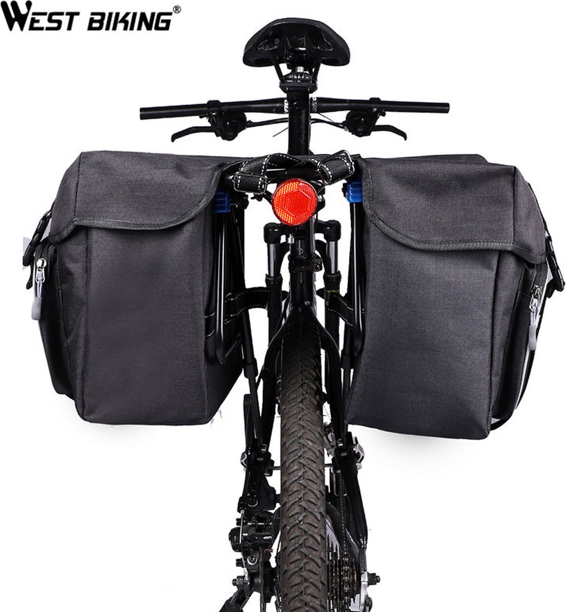 Fietstas-Bagedrager-Tas- Dubbele-fietstas-25L-Zwart-MTB -Bagagedrager ...
