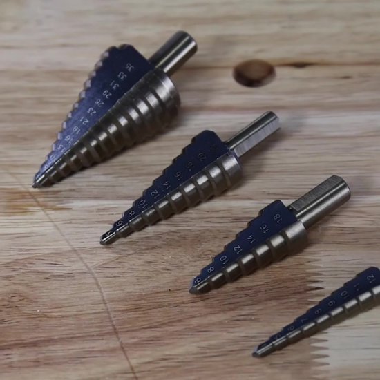 Stappenboor - Trapboor - Trappenboor Set - 4 t/m 35mm - Hout & Metaal ...