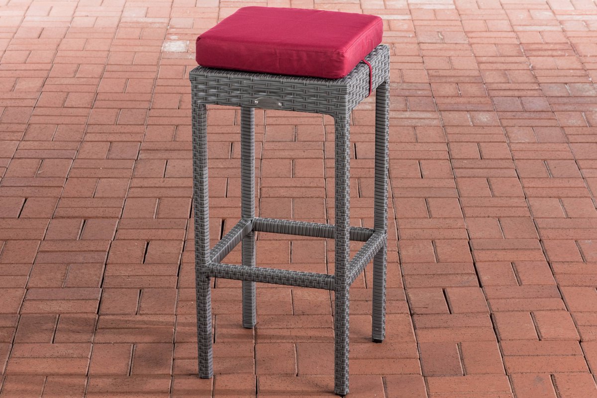 Barkruk Bravo - Rotan - Rood - Barstoelen buiten of keuken - Zonder ...
