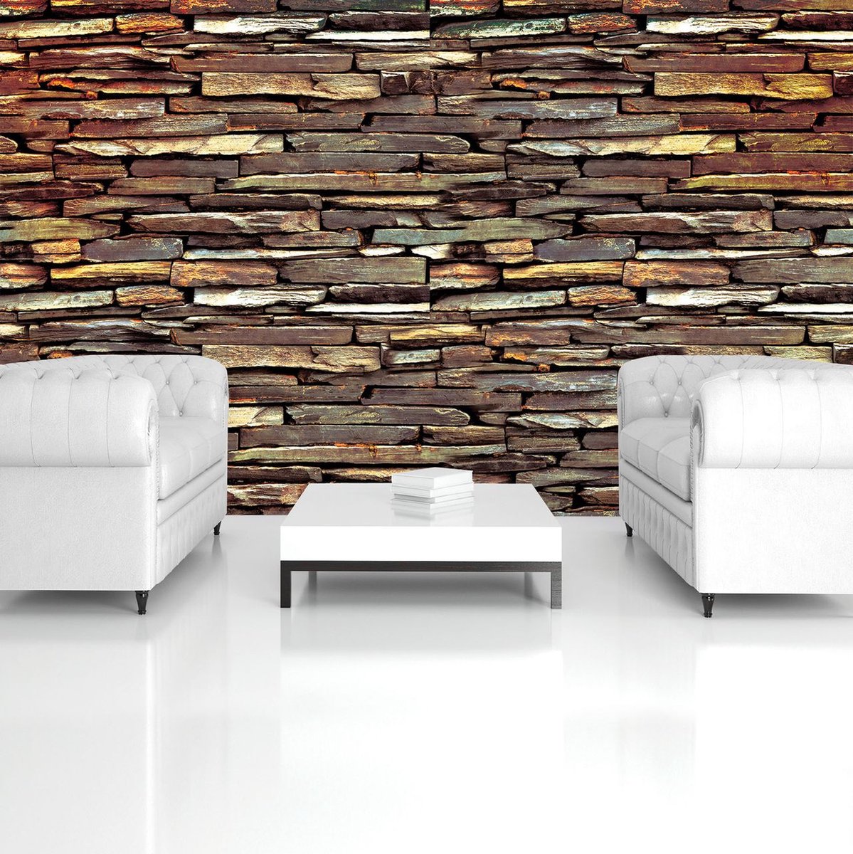 Fotobehang - Vlies Behang - Sierstenen Muur - 254 x 184 cm | bol.com