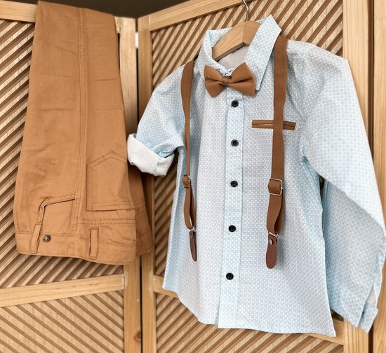 luxe jongens kledij- vierdelige katoenen jongens set-4 delig kinderpak ...