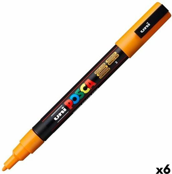 Verfstift Posca PC3M F oranje - 6 stuks | bol.com