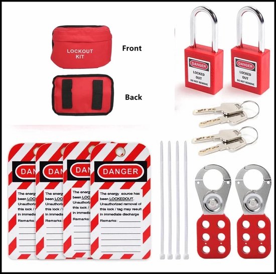 Lockout service monteur set - Lock out kit - LOTOTO kit - 2x hangslot ...