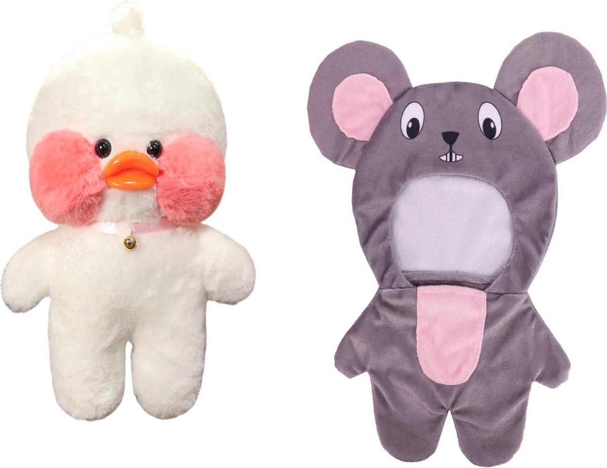 Klikkopers® - Paper Duck knuffel - Muis Kostuum - 30 cm - Paper Duck ...