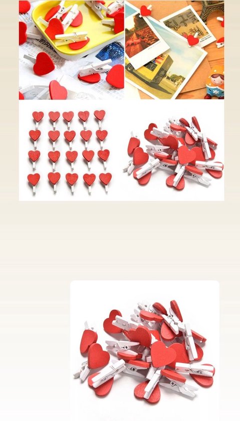 Akyol - Hartjes wasknijper - hartjes accessoire - decoratie - mini ...