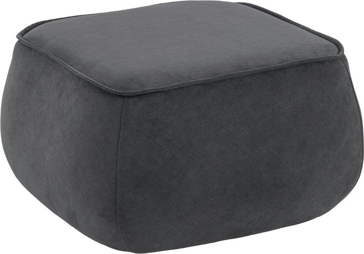Bodilson Poef Riga - Zachte design poef - Voetenbankje - Antraciet ...