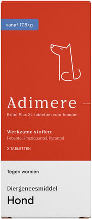 Adimere Ontworming Hond Kauwtablet - Ontworming Grote Hond - Vanaf 17.5 ...