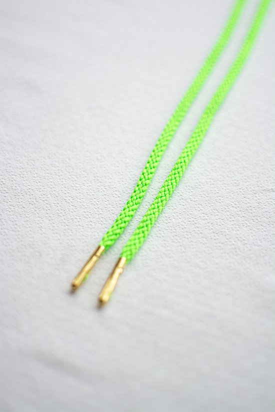Schoenveters rond - koord fluo groen - 100cm | bol.com