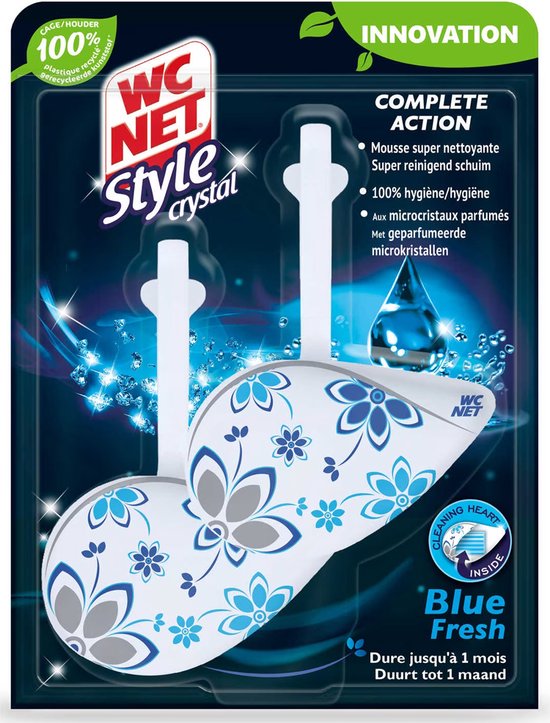 WC Net Toiletblokje Style Crystal Blue Fresh Duopack 2 x 36,5g | bol