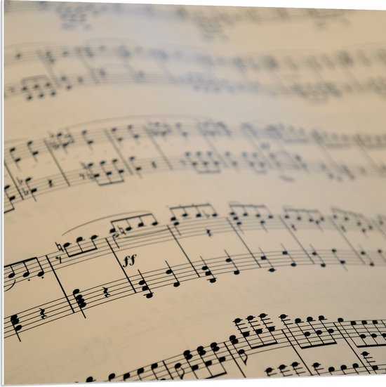 PVC Schuimplaat - Notenblad van Muziek - 80x80 cm Foto op PVC ...