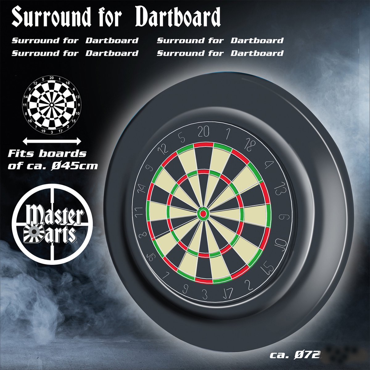 Surround black Master Design + Masterdarts Future III dartboard | bol.com