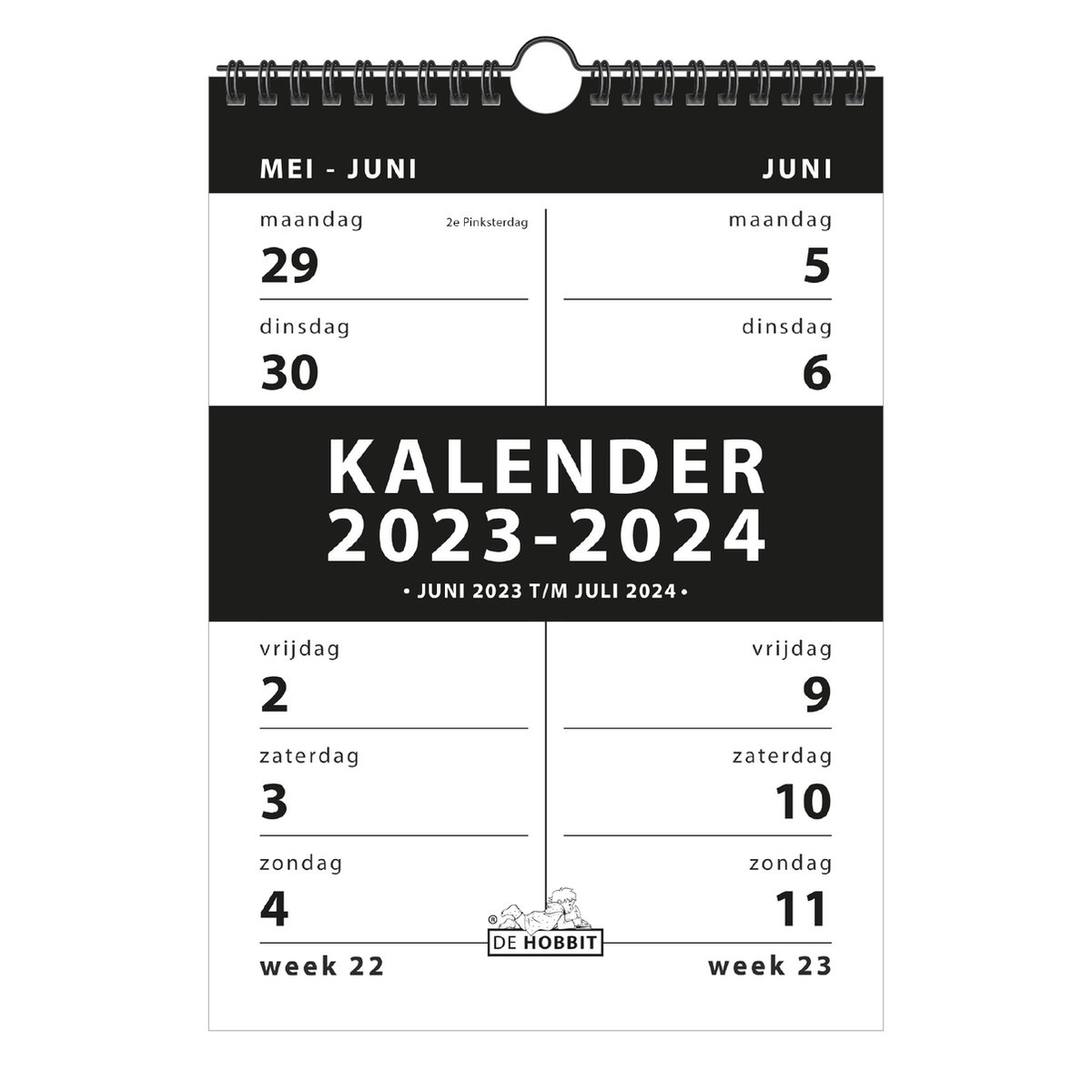 A4 Weekkalender Schooljaar 2023 - 2024 Zwart | bol.com