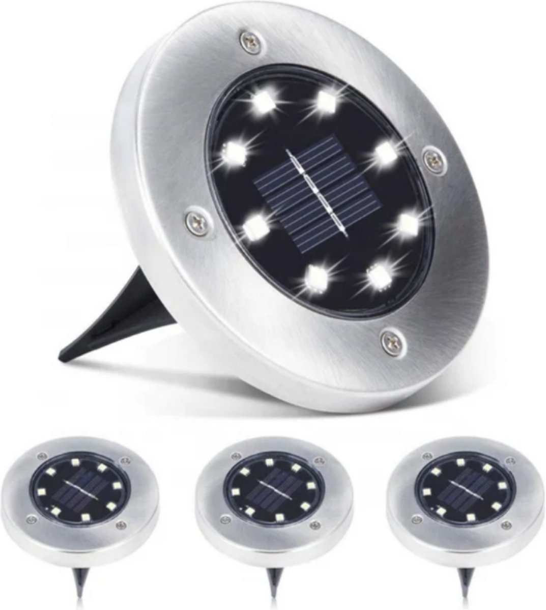 LED Solar Grondspot - Set van 4 stuks - Tuinverlichting op zonne ...