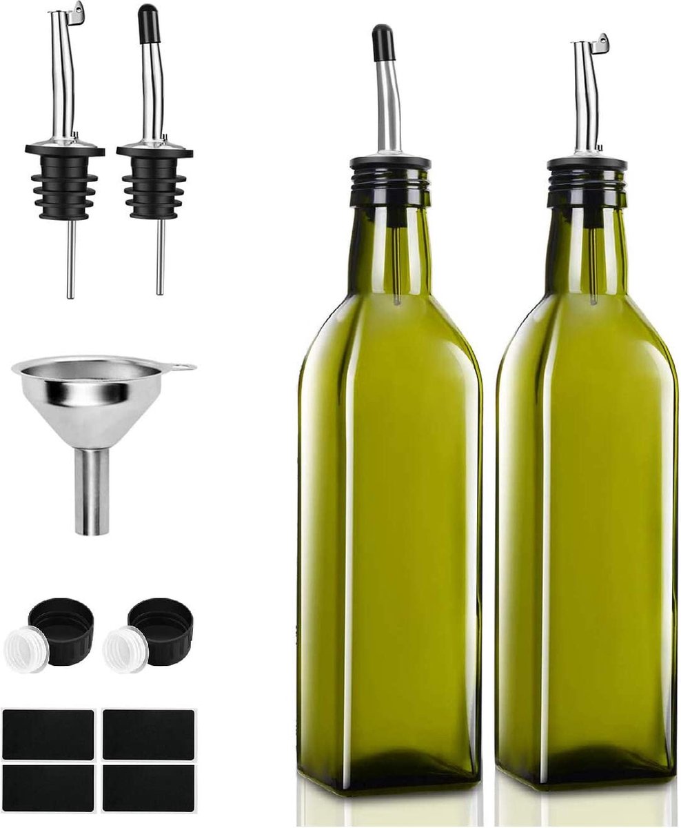 Fles voor olijfolie, 2 stuks, 250 ml, met cadeau, spijsolie, azijn ...