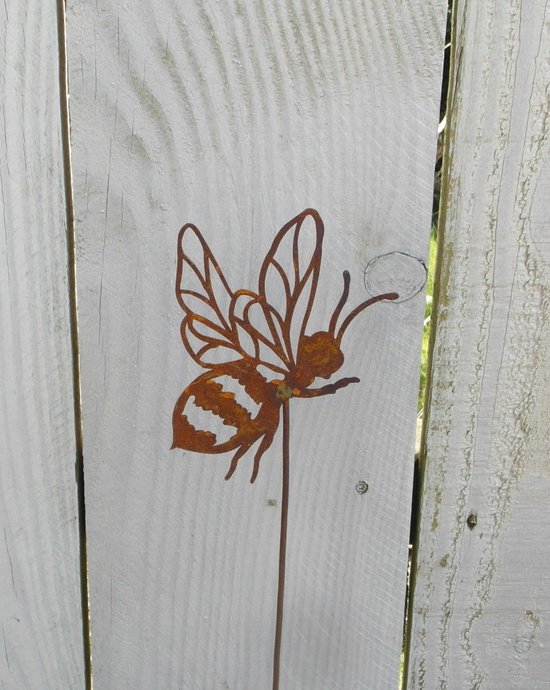 Bij vliegend op steker ecoroest - tuinbeeld - roest metaal design ...