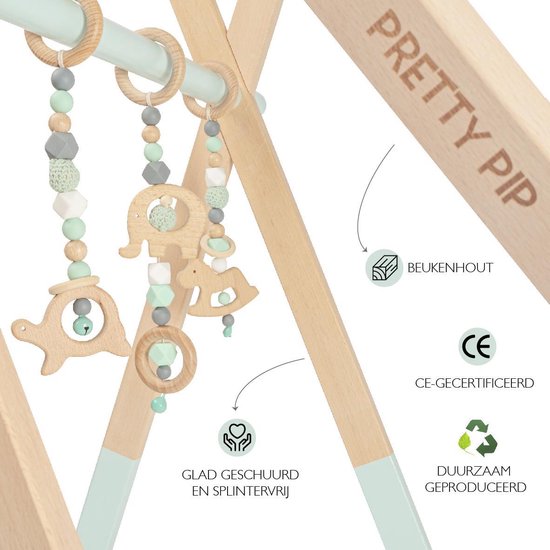 PRETTY PIP® Babygym Houten Baby Speelgoed vanaf 0 Jaar - Kraamcadeau ...