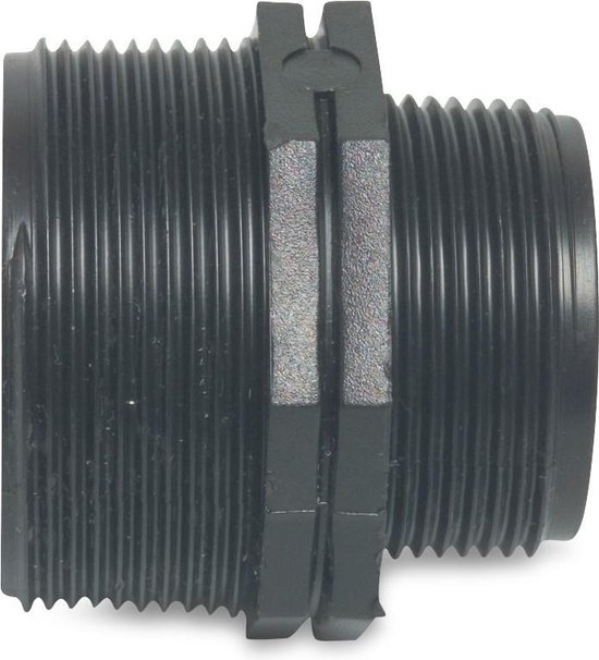 Nippel PP 3/4" x 1/2" buitendraad 10bar zwart, per 10 stuks | bol